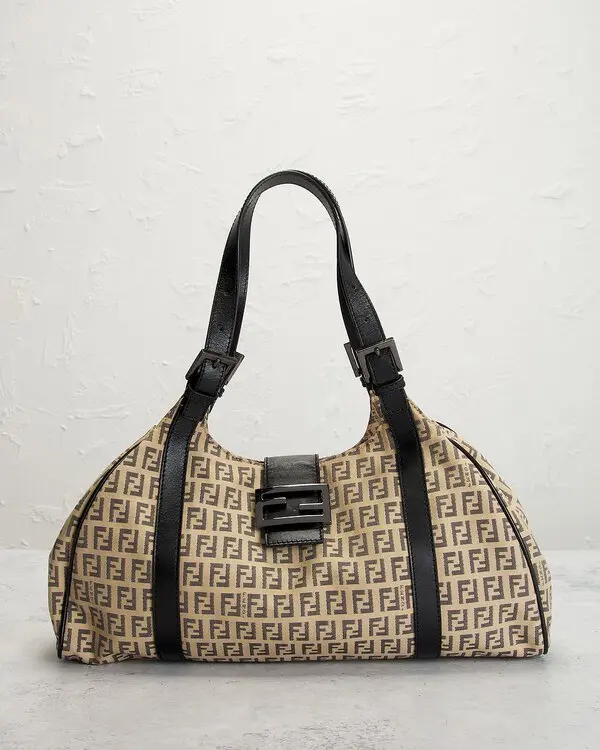 FWRD RENEW Fendi Zucca Canvas Shoulder Bag
