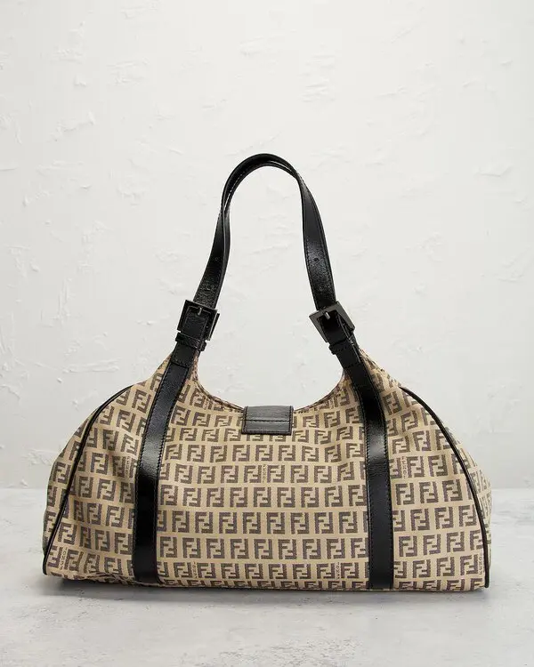 FWRD RENEW Fendi Zucca Canvas Shoulder Bag