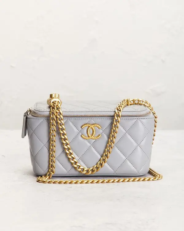 FWRD RENEW Chanel Lambskin Small Slide Long Vanity Case