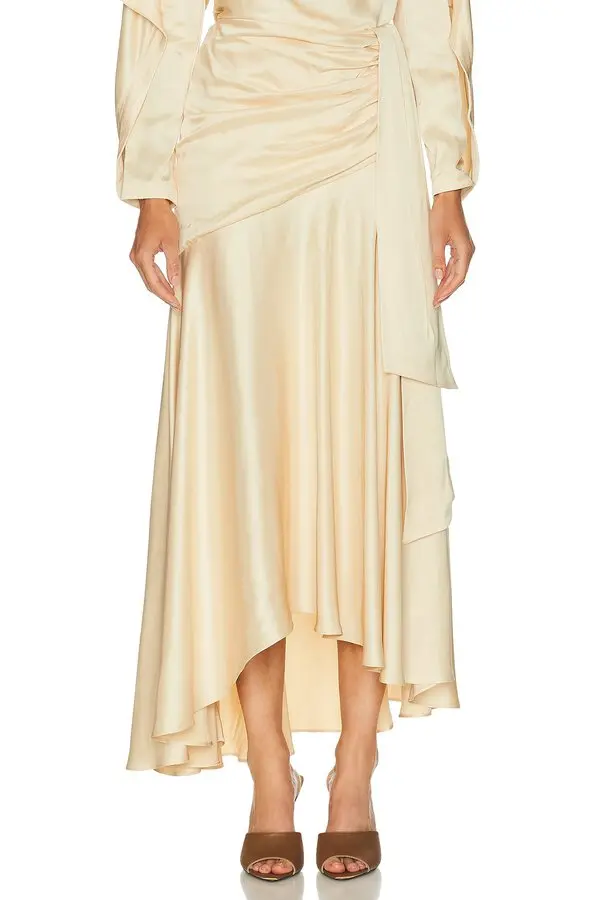 Zimmermann Ascent Draped Maxi Skirt - Cream
