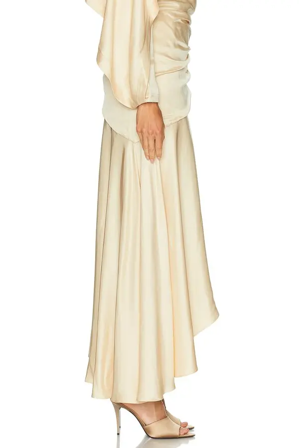 Zimmermann Ascent Draped Maxi Skirt - Cream