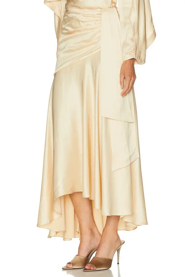 Zimmermann Ascent Draped Maxi Skirt - Cream
