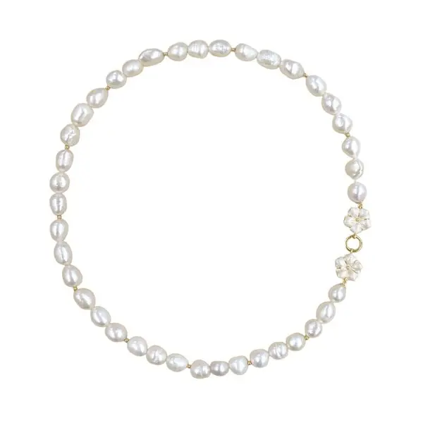 ALEGORIA JEWELLERY White / Gold Bavella Baroque Necklace