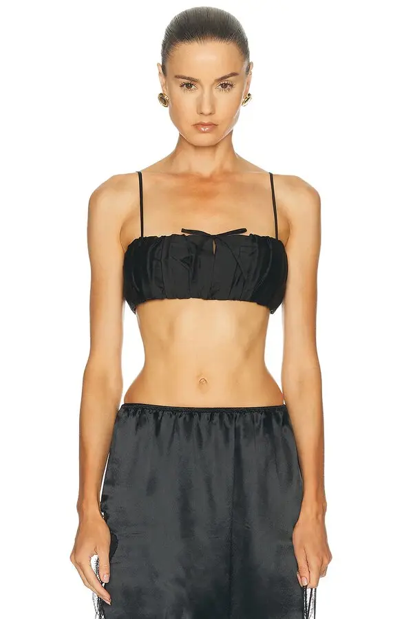Staud Sade Silk Top - Black