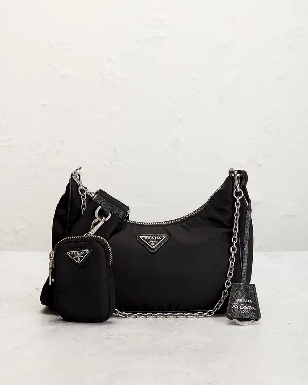 FWRD RENEW Prada Re-edition 2005 Re-nylon Shoulder Bag - Black