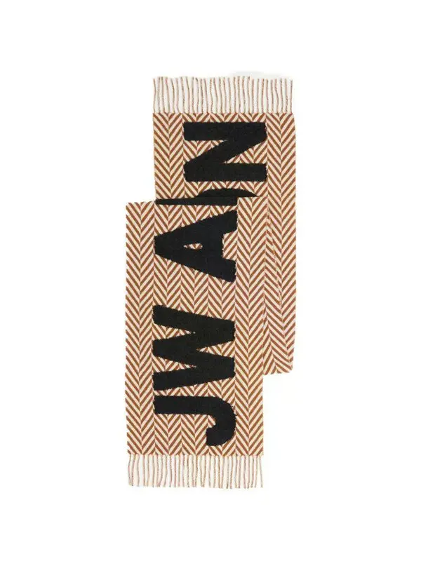 JW Anderson Gingham-check Intarsia-logo Scarf
