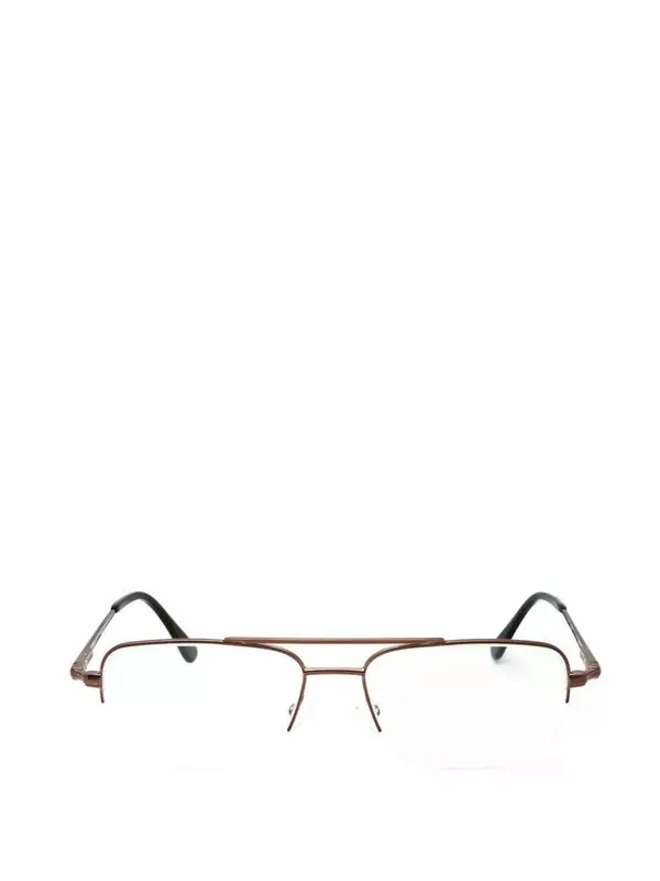 ELASTA Rectangle-frame Glasses - Brown