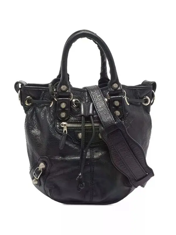 Balenciaga Mini Pompon Bucket Bag - Black