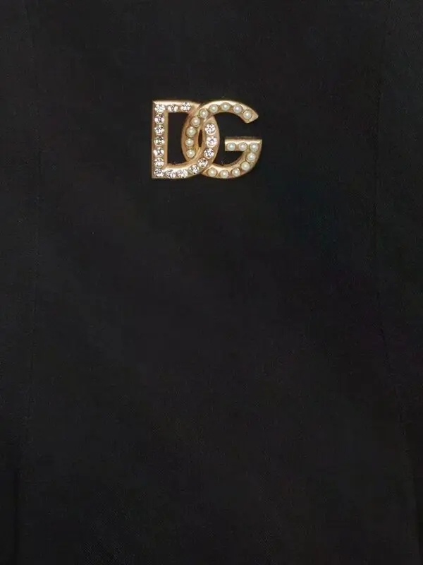 Dolce & Gabbana Logo Embellished Crepe Dress