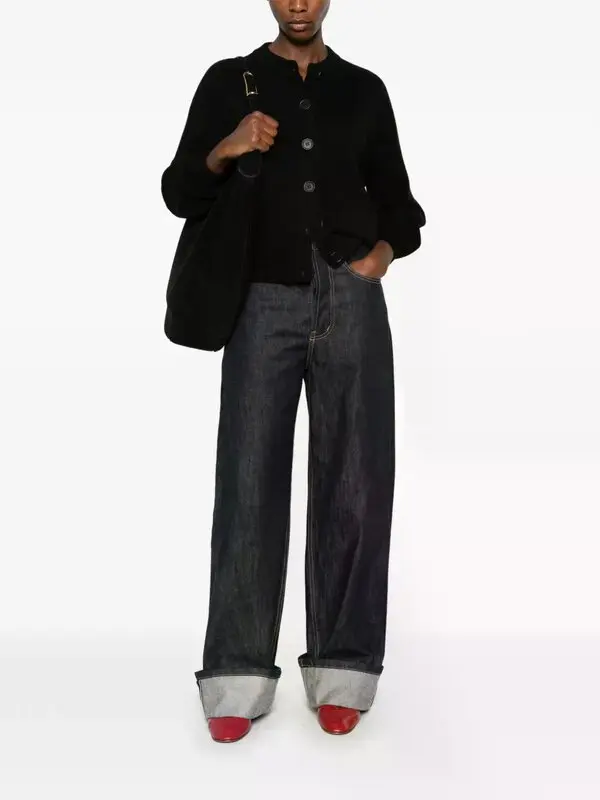 ANNE CLAIRE Button-up Cardigan - Black