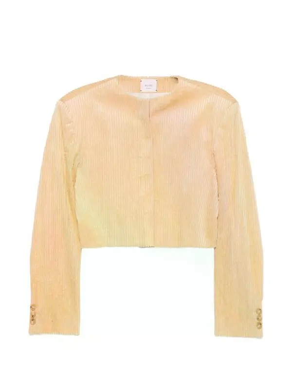 ALYSI Corduroy Cropped Jacket - Neutrals