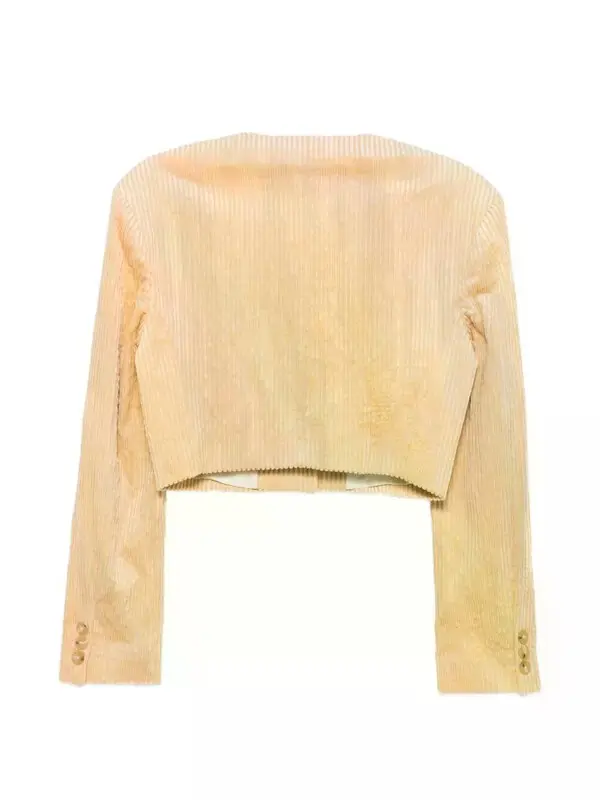 ALYSI Corduroy Cropped Jacket - Neutrals