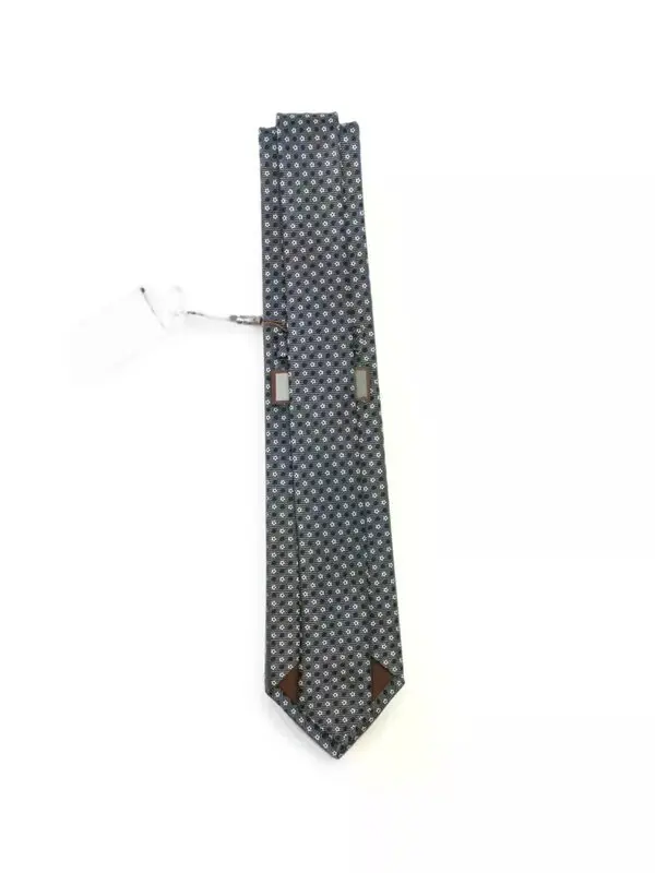 Canali Geometric-pattern Silk Tie