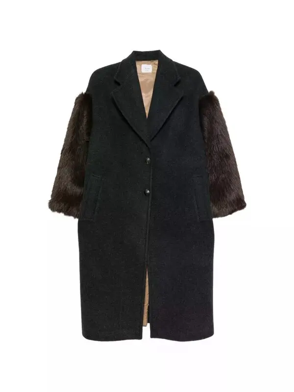 ALYSI Soft Over Faux-fur Sleeve Coat