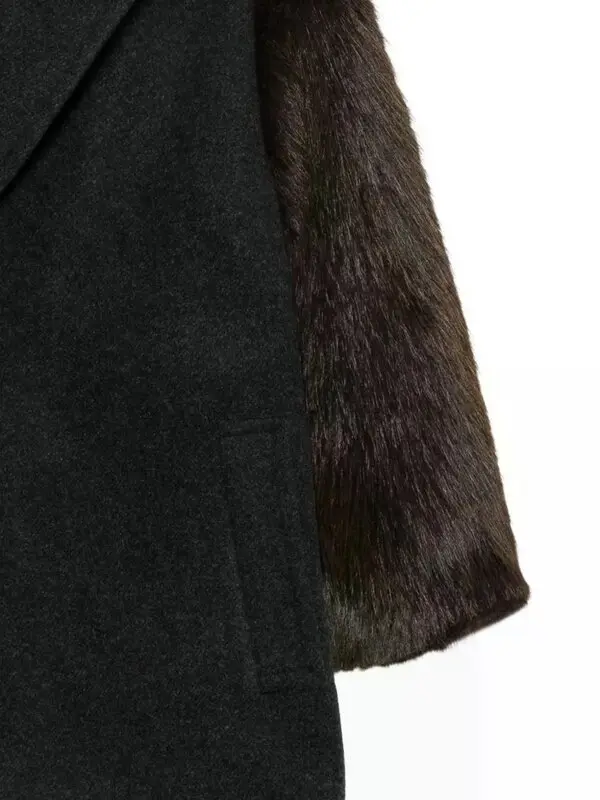 ALYSI Soft Over Faux-fur Sleeve Coat