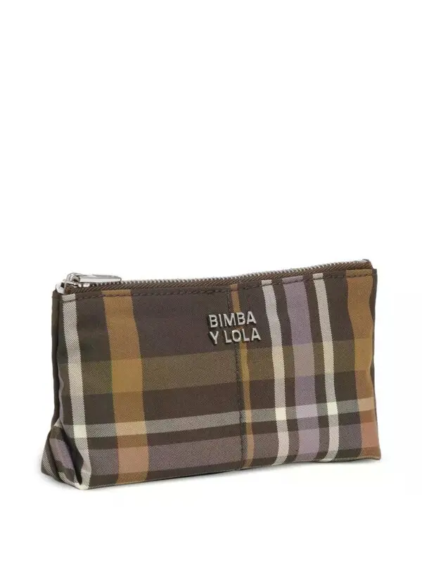 Bimba Y Lola Hunter Green Tartan Jacquard Coin Purse - Brown