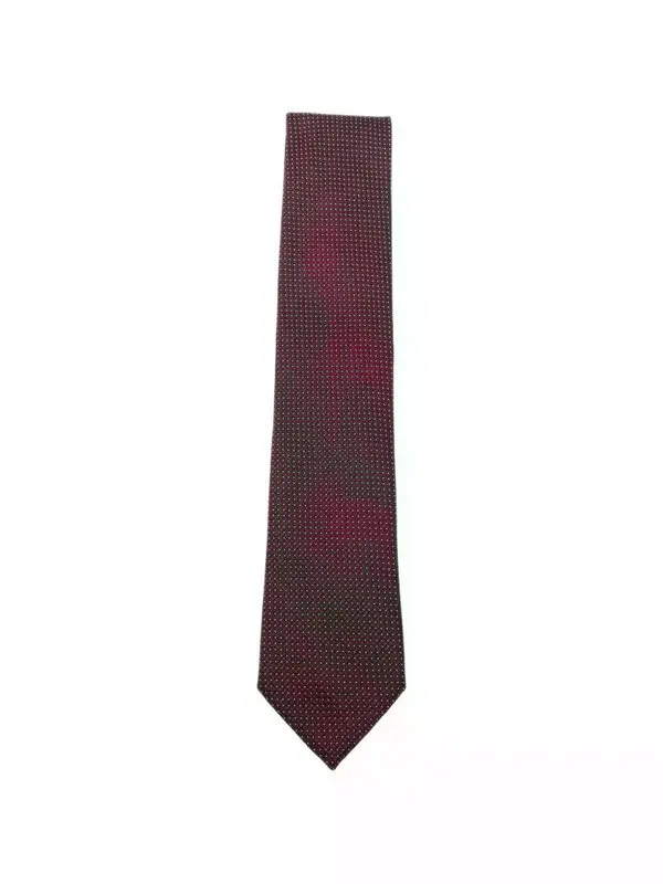 Zegna Micro-patterned Neck Tie - Red