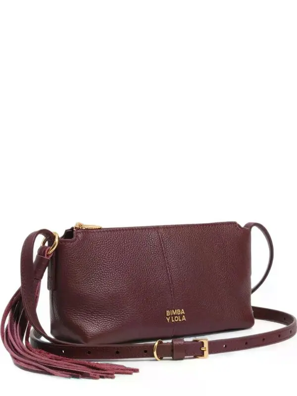 Bimba Y Lola Burgundy Leather Mini Cross Body Bag - Red