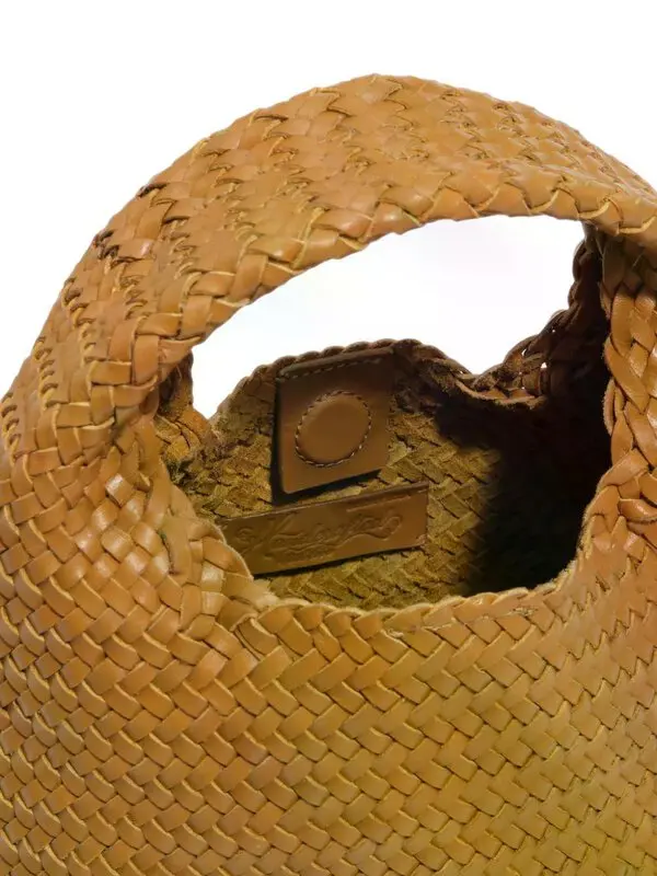 Bimba Y Lola Small Lime Plaited Leather Paper Bag