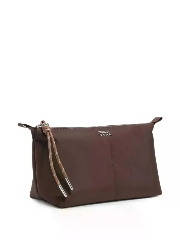 Bimba Y Lola Large Mocha Nylon Trapecio Toiletry Bag