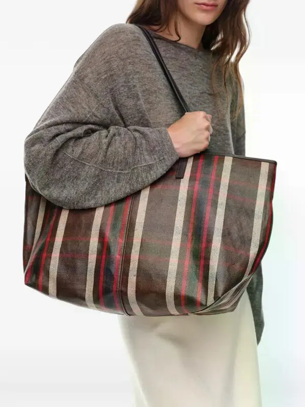 Bimba Y Lola Large Oak Tartan Shopper Bag