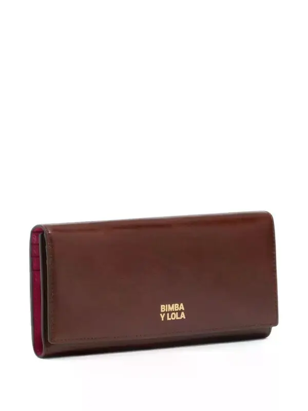 Bimba Y Lola Dark Tan Leather Continental Wallet