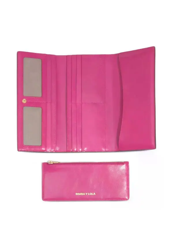 Bimba Y Lola Dark Tan Leather Continental Wallet - Brown
