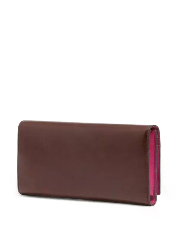 Bimba Y Lola Dark Tan Leather Continental Wallet - Brown