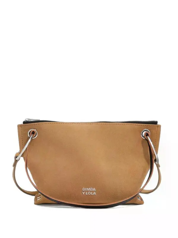 Bimba Y Lola Medium Natural Suede Trapecio Bag - Neutrals