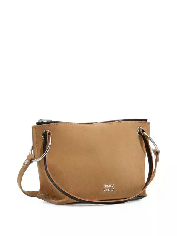 Bimba Y Lola Medium Natural Suede Trapecio Bag