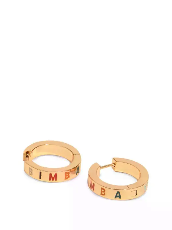 Bimba Y Lola Medium Multicolored Logo Hoop Earrings