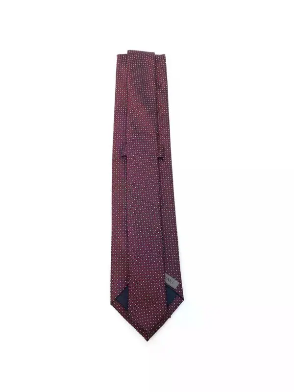 Corneliani Micro-pattern Silk Neck Tie - Red