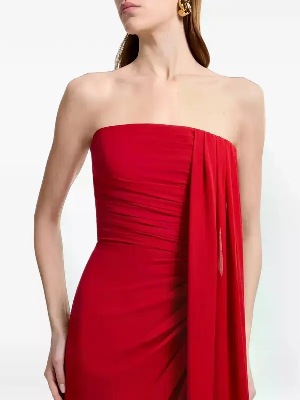 Elie Saab Strapless Draped Maxi Dress