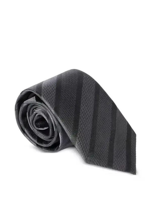 Brunello Cucinelli Texured Tone-on-tone Stripe Silk Tie