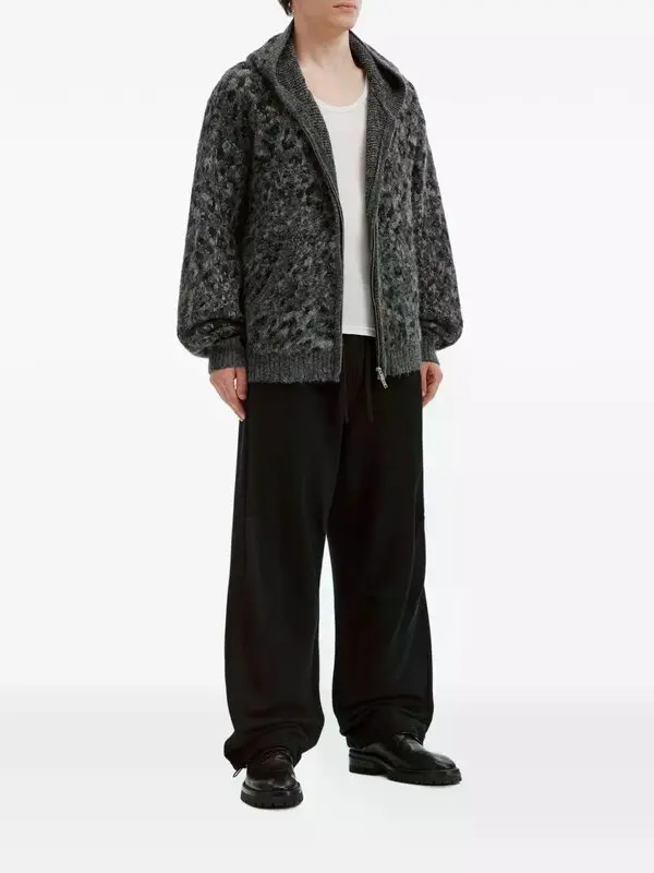 FIVE CM Leopard-pattern Zip-up Hoodie