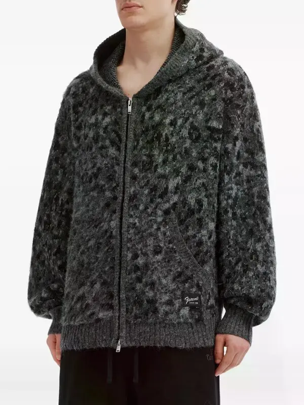 FIVE CM Leopard-pattern Zip-up Hoodie