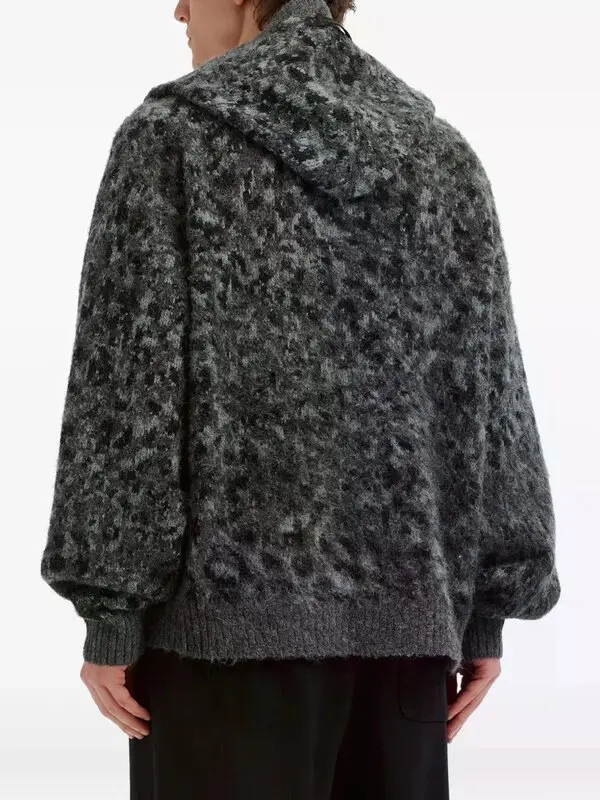 FIVE CM Leopard-pattern Zip-up Hoodie