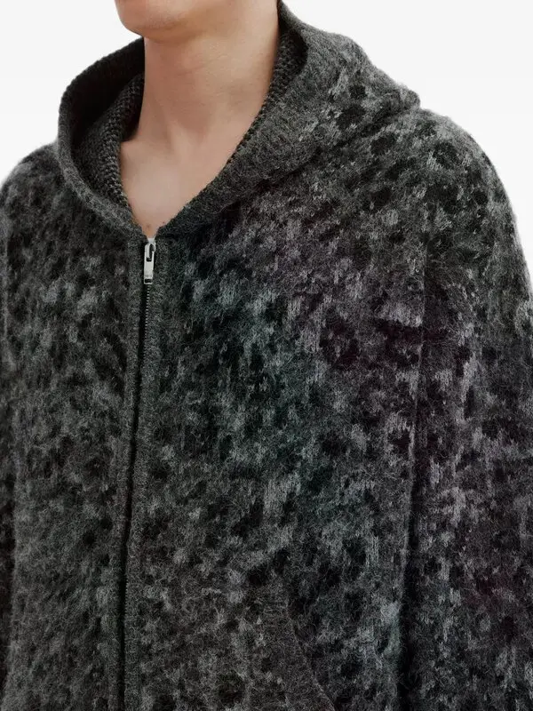 FIVE CM Leopard-pattern Zip-up Hoodie