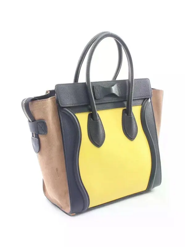 Celine 2000s Luggage Micro Leather Tote Bag