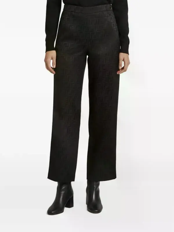 Fendi Zucca Jacquard Wide-leg Trousers
