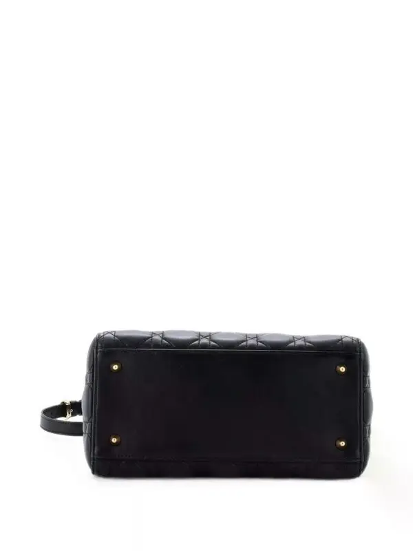 Dior Lady Bag Cannage Quilt Lambskin Satchel - Black