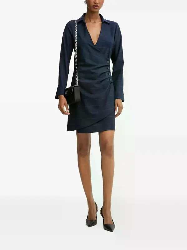 MORGAN Check-pattern Wrap Mini Dress