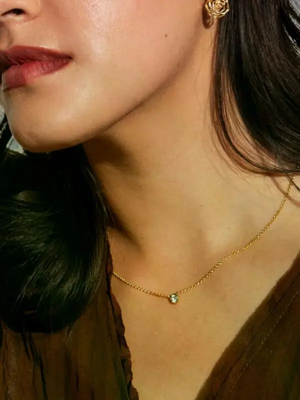 DOWER & HALL White Sapphire Round Dewdrop Necklace