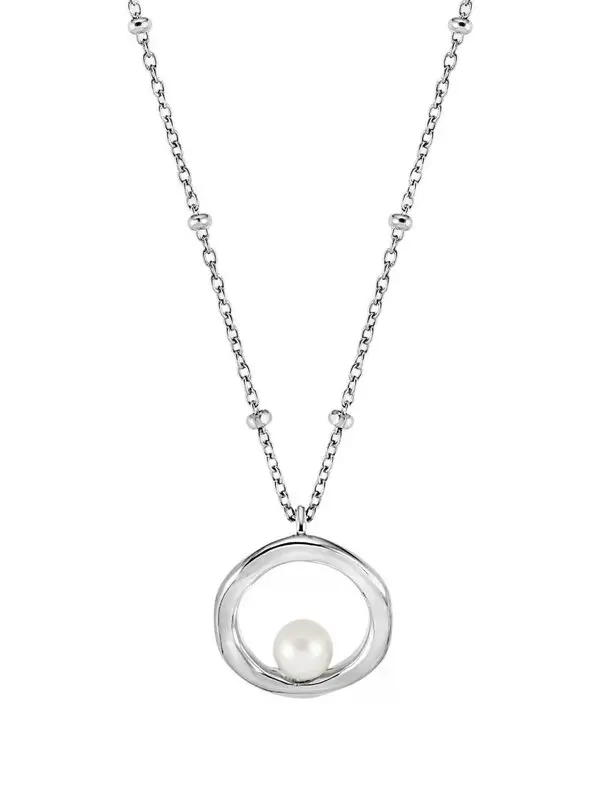 DOWER & HALL Open-circle Pearl Necklace - Silver