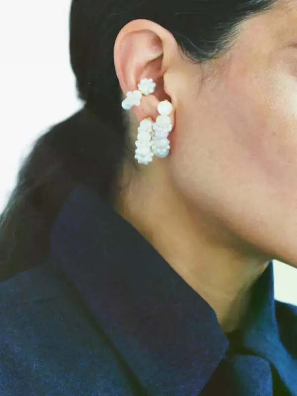 Completedworks Tone Pearl Embellished Ear Cuff - Metallic