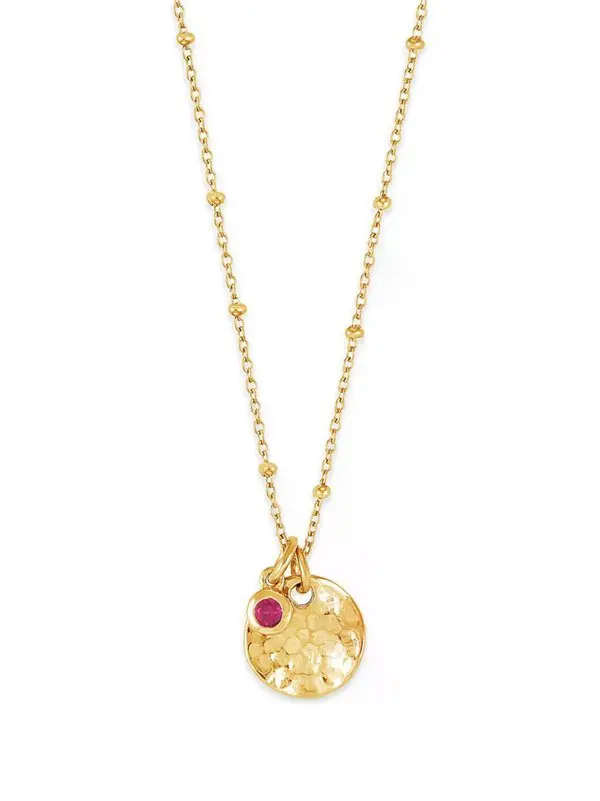 DOWER & HALL Hammered Disc Necklace - Gold