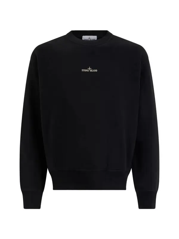 Stone Island 6100039 Organic Cotton Fleece Sweatshirt - Black