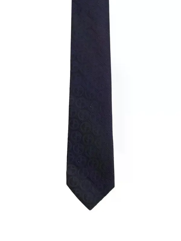 Giorgio Armani Jacquard Logo Tie - Blue