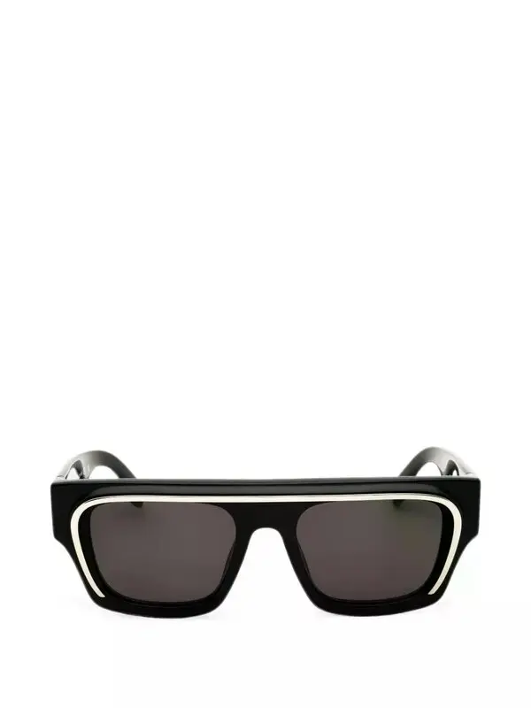 Palm Angels Salton Rectangle-frame Sunglasses - Black