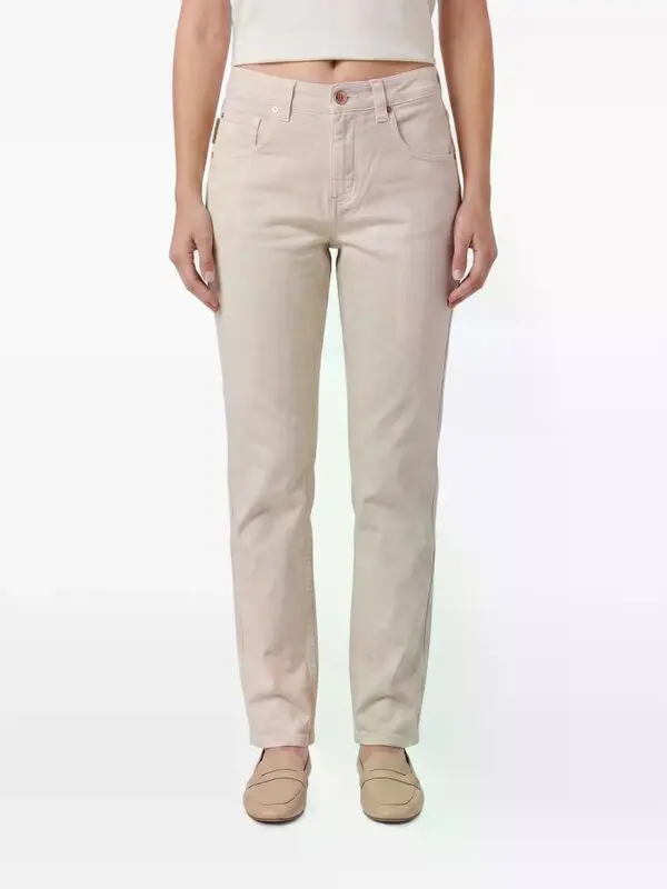 Brunello Cucinelli Monili-chain-embellished Jeans - Neutrals